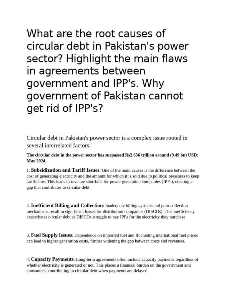 circular debt and IPPs | PDF