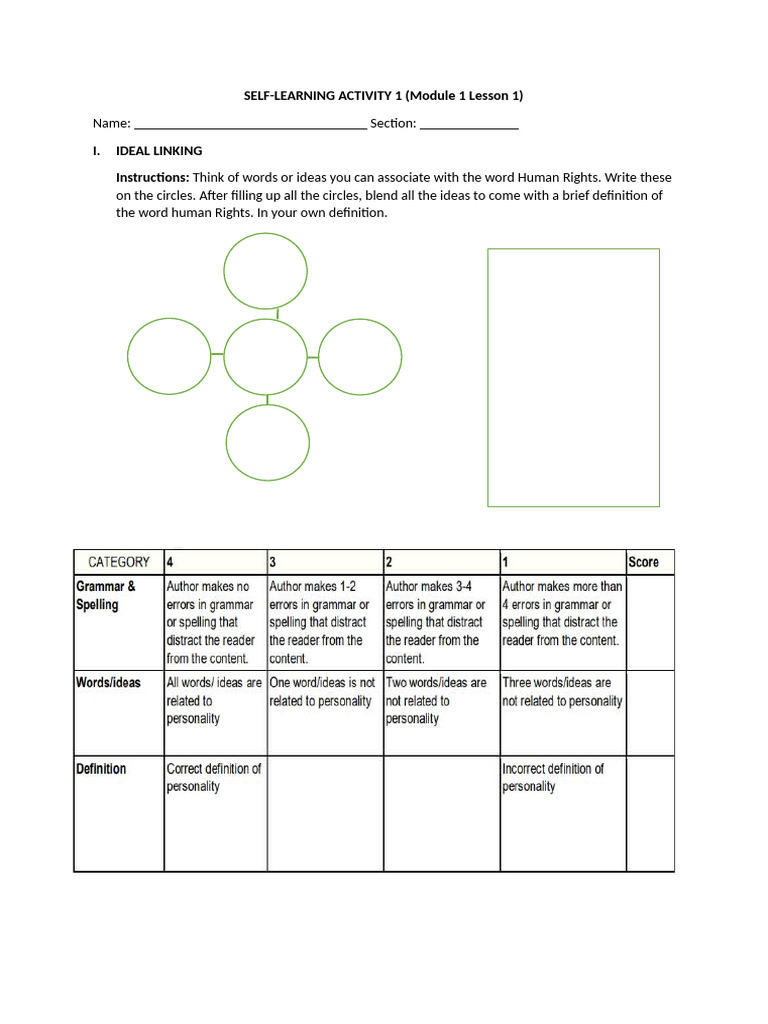 Act. 1 Module 1 Lesson 1 | PDF
