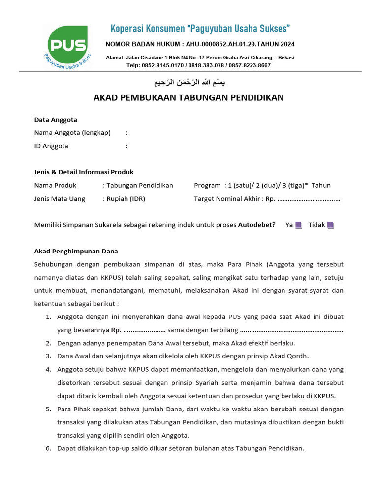 Tabungan Pendidikan | PDF