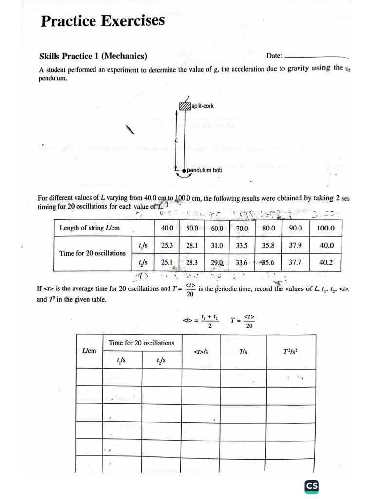 Simple Pendulum Practical | PDF