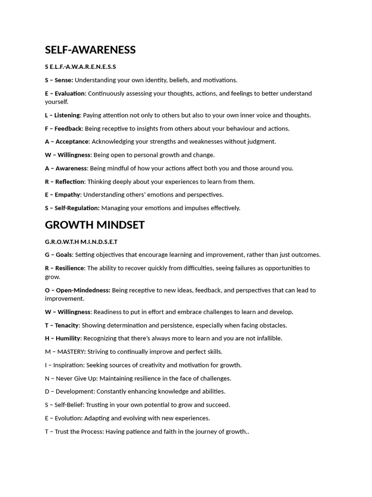 Self Awareness | PDF