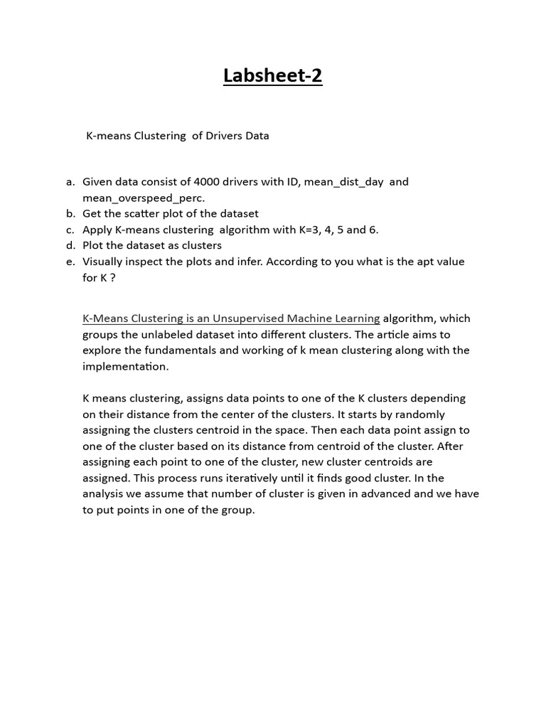 Machine Learning Labsheet-2 | PDF