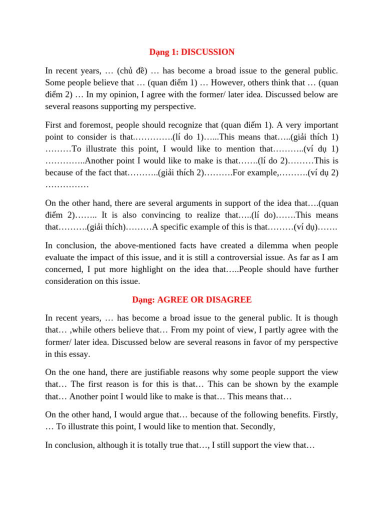 Các D NG Essay | PDF