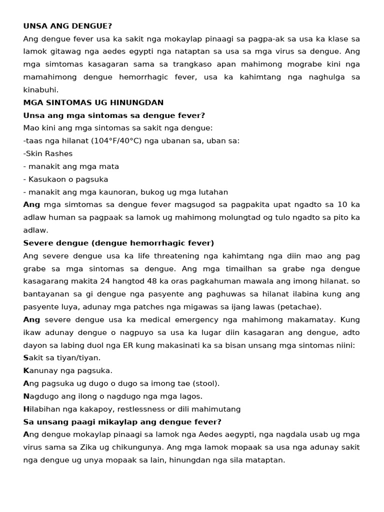 Dengue Fever: Symptoms, Causes, and Treatment | PDF | Animal Diseases ...