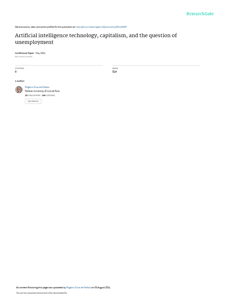 Artificial Intelligence Technology, Capitalism, and The Question of ...