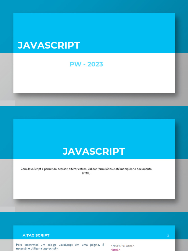 Aula 5 - Introducao a JavaScript | PDF