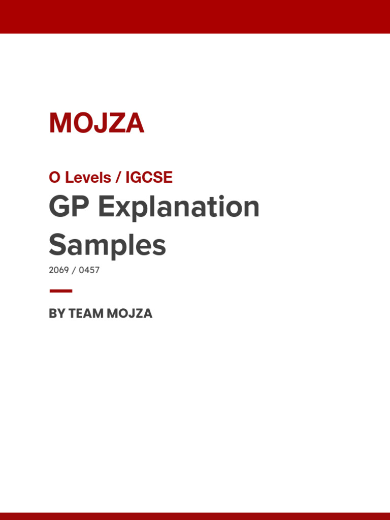 Mojza GP Explanation Samples | PDF