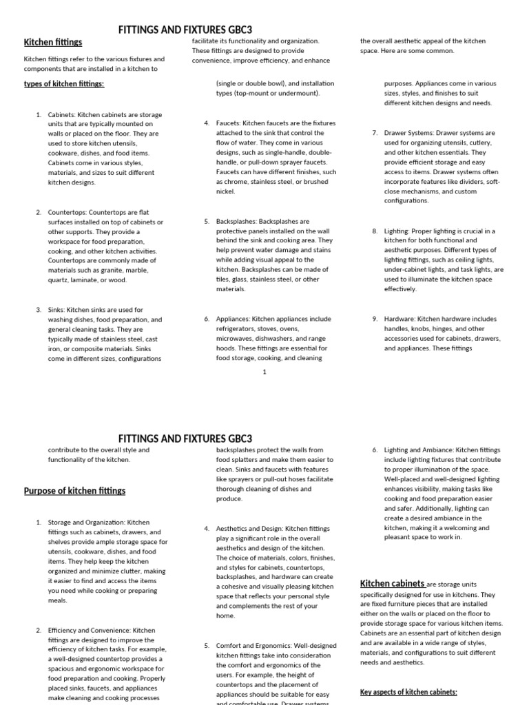 Finishes and Fittings GBC3 | PDF | Kitchen | Ceiling