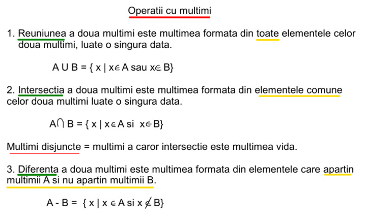 Operatii Cu Multimi | PDF