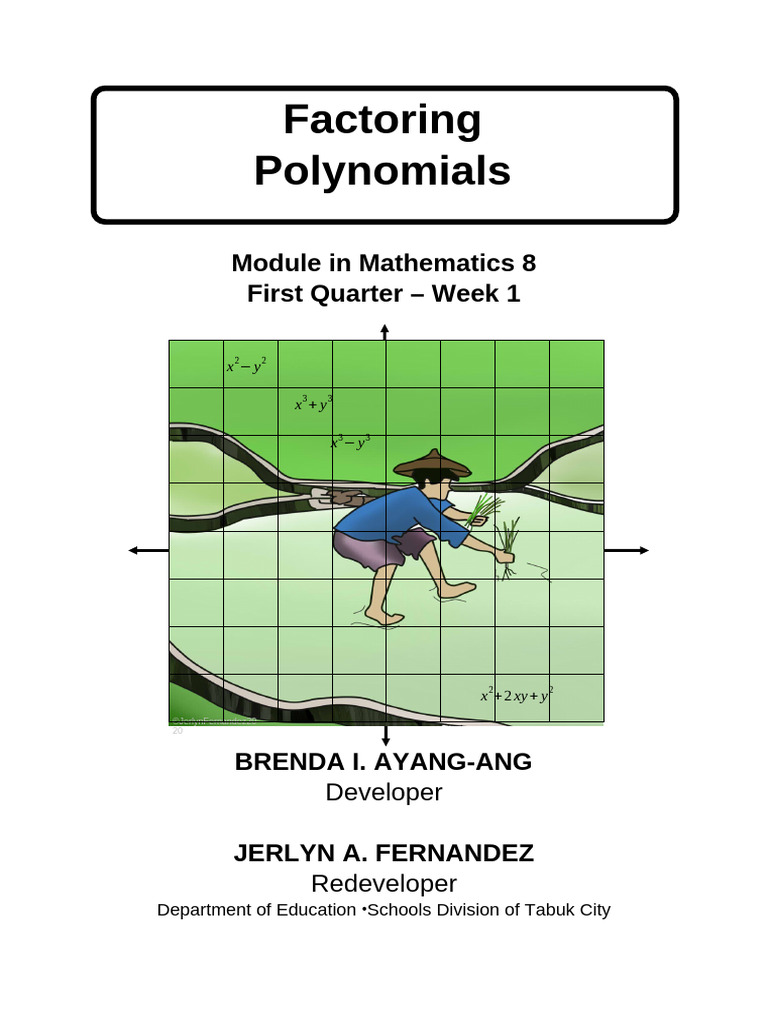 Mod - Math8 - Q1 - W1 - Factoring Polynomials | PDF | Learning | Cognition
