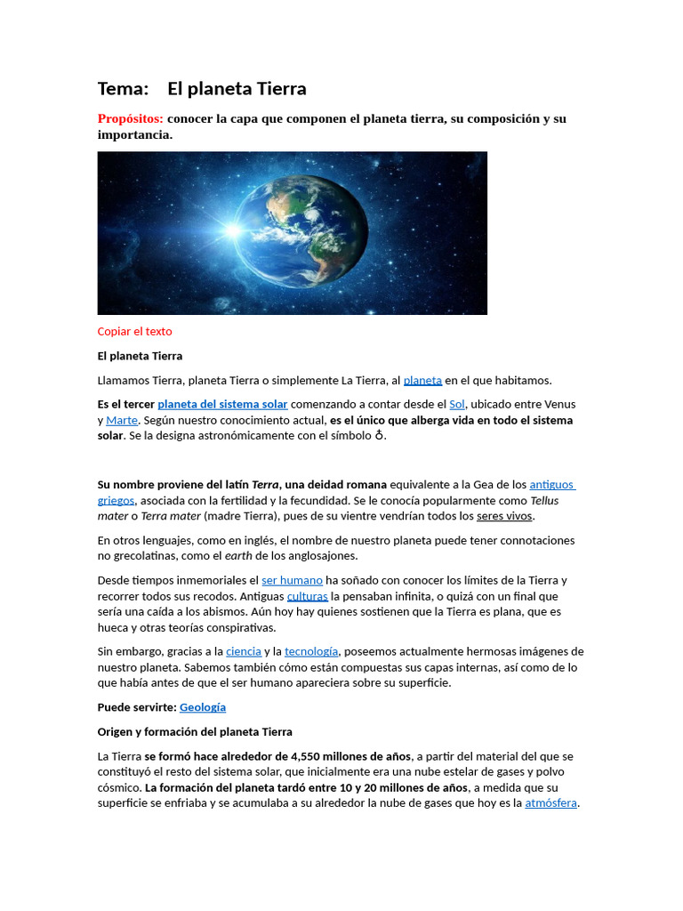 Composición y características de la Tierra | PDF | Tierra | Ciencia y ...