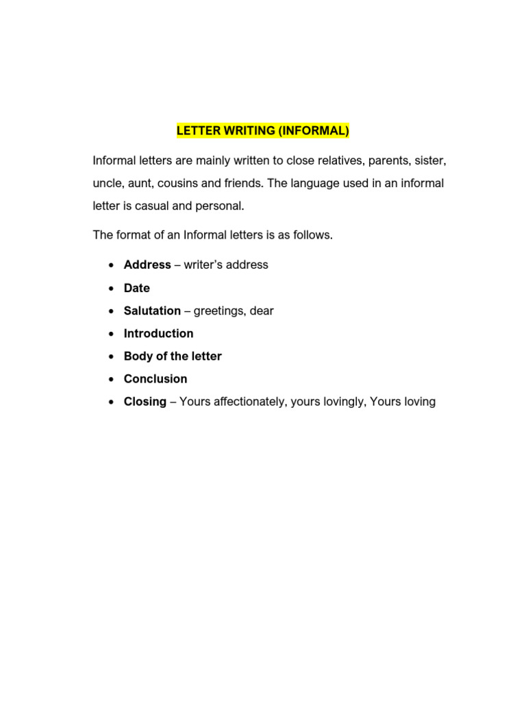 Mal LETTER WRITING - V | PDF