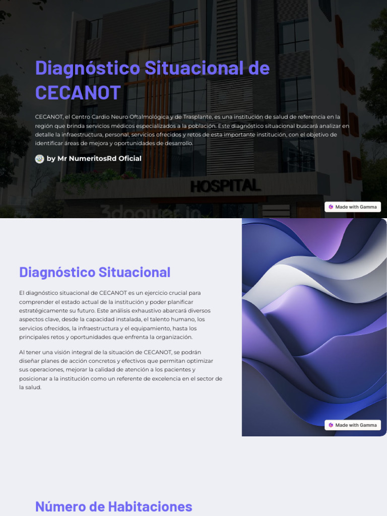 Diagnostico Situacional de CECANOT | PDF | Hospital | Ciencia y matemática
