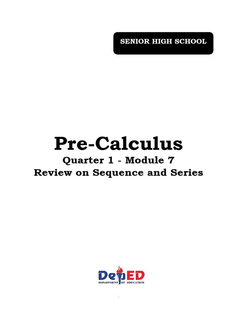 Pre Calculus - Module 7 - Review On Sequence and Series - For ...