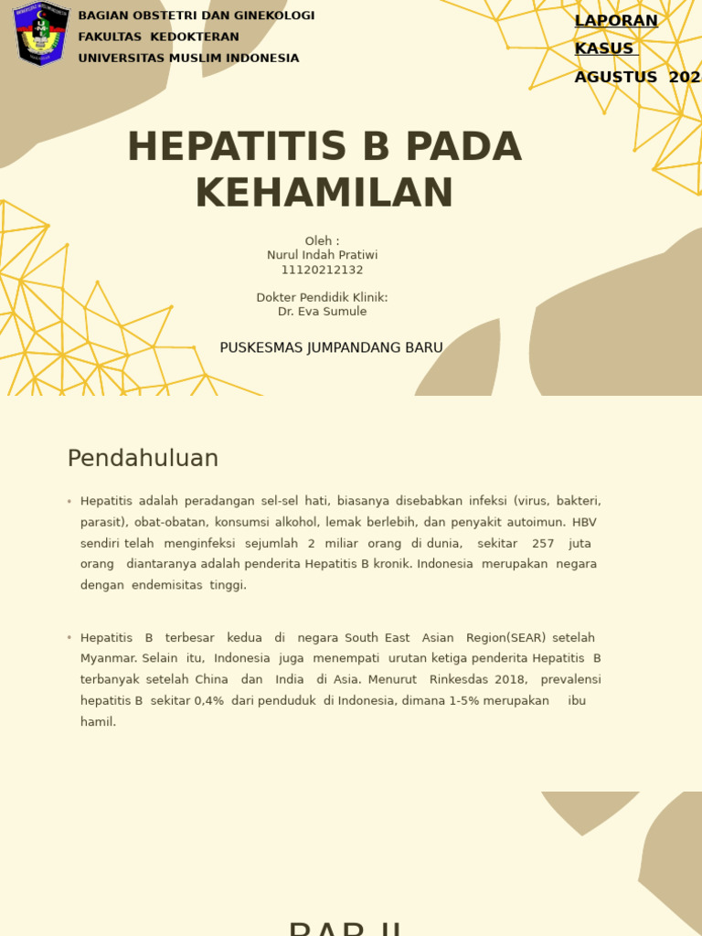 Laporan Kasus PKM - Hepatitis B Pada Kehamilan | PDF