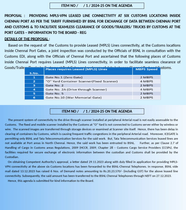 BSNL MPLS-VPN Conn - Customs | PDF