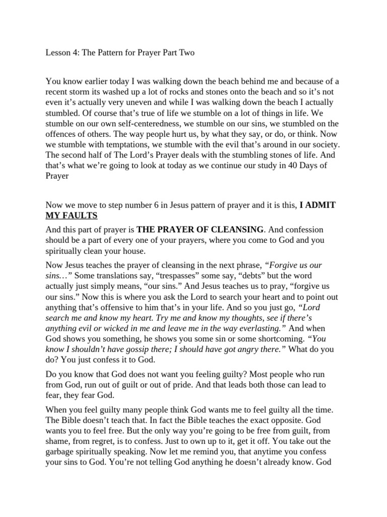Lesson 4 The Pattern For Prayer Part Two | PDF