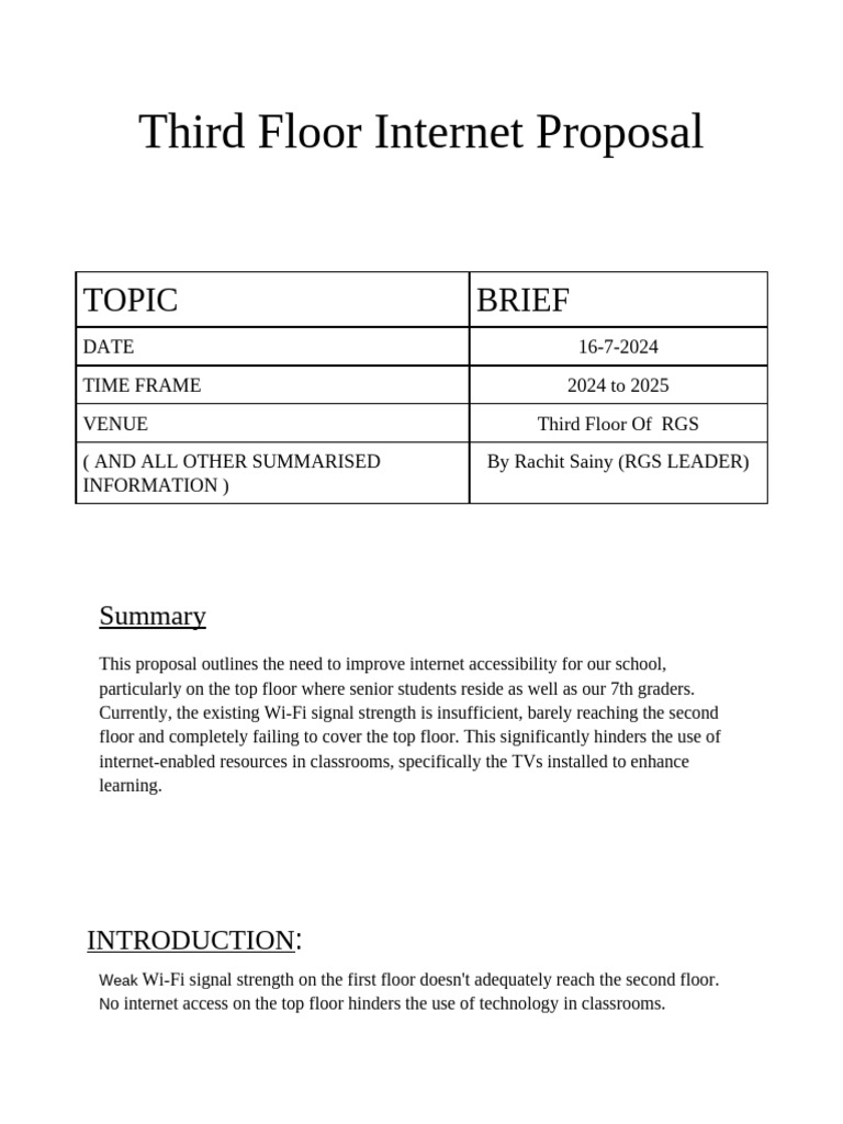 Third Floor Internet Proposal (1) | PDF