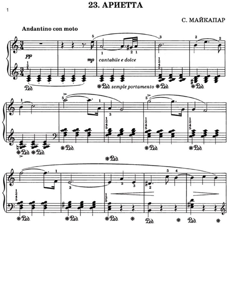 Samuel Maykapar - Arietta en La Menor | PDF