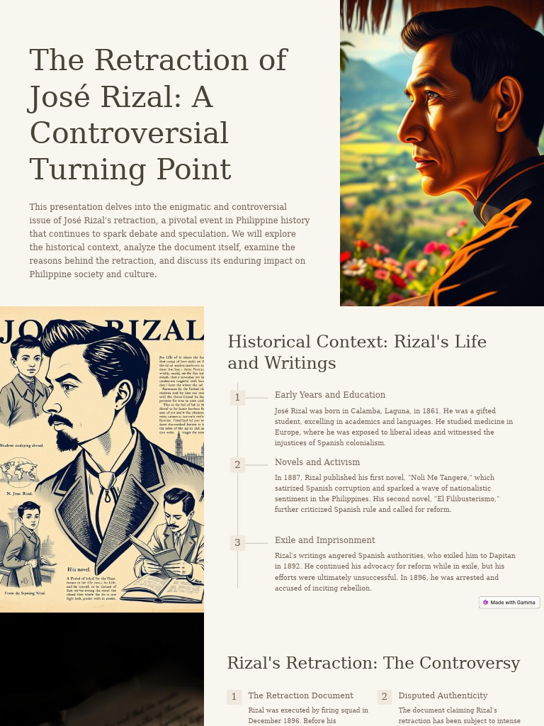 The Retraction of Jose Rizal A Controversial Turning Point | PDF