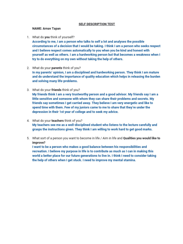 Self Description - SDT | PDF