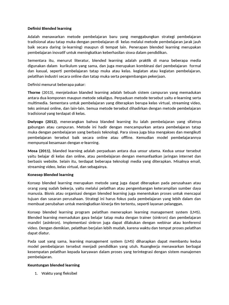 Definisi Blended Learning-1 | PDF