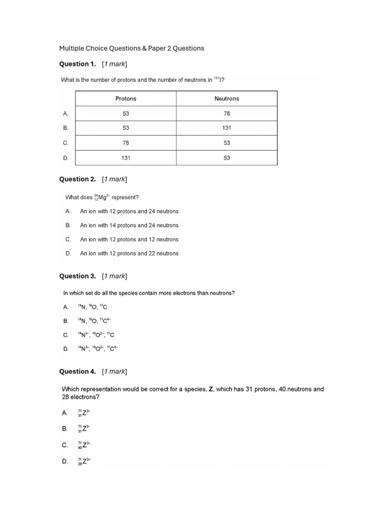 S 1.2 IB Questions | PDF