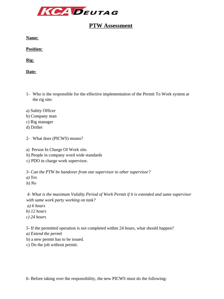 PTW Assessment-1032020 | PDF