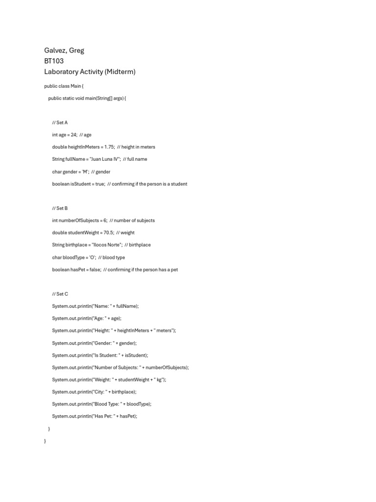 Lab Act Comp Prog Midterm | PDF