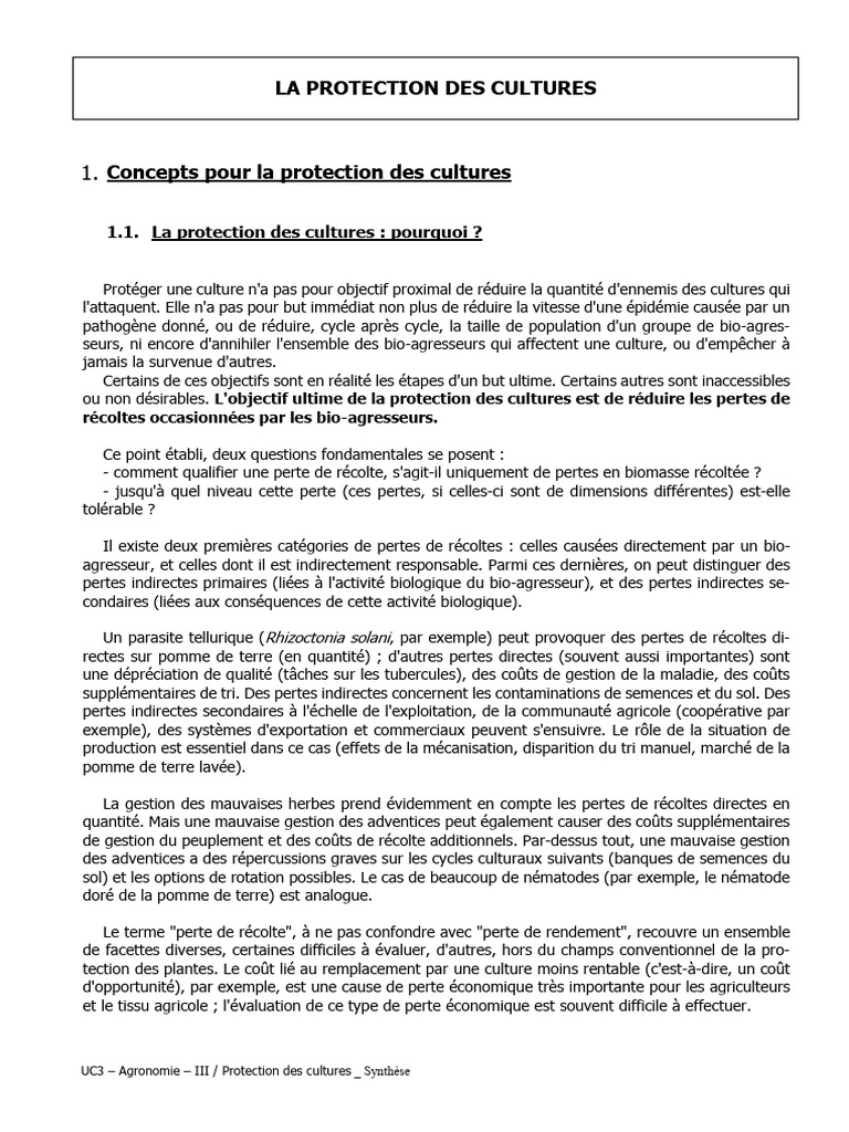 III - La Protection Des Cultures | PDF