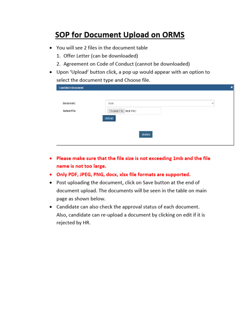 SOP for Uploading Documents on ORMS | PDF | Career & Growth | Computers