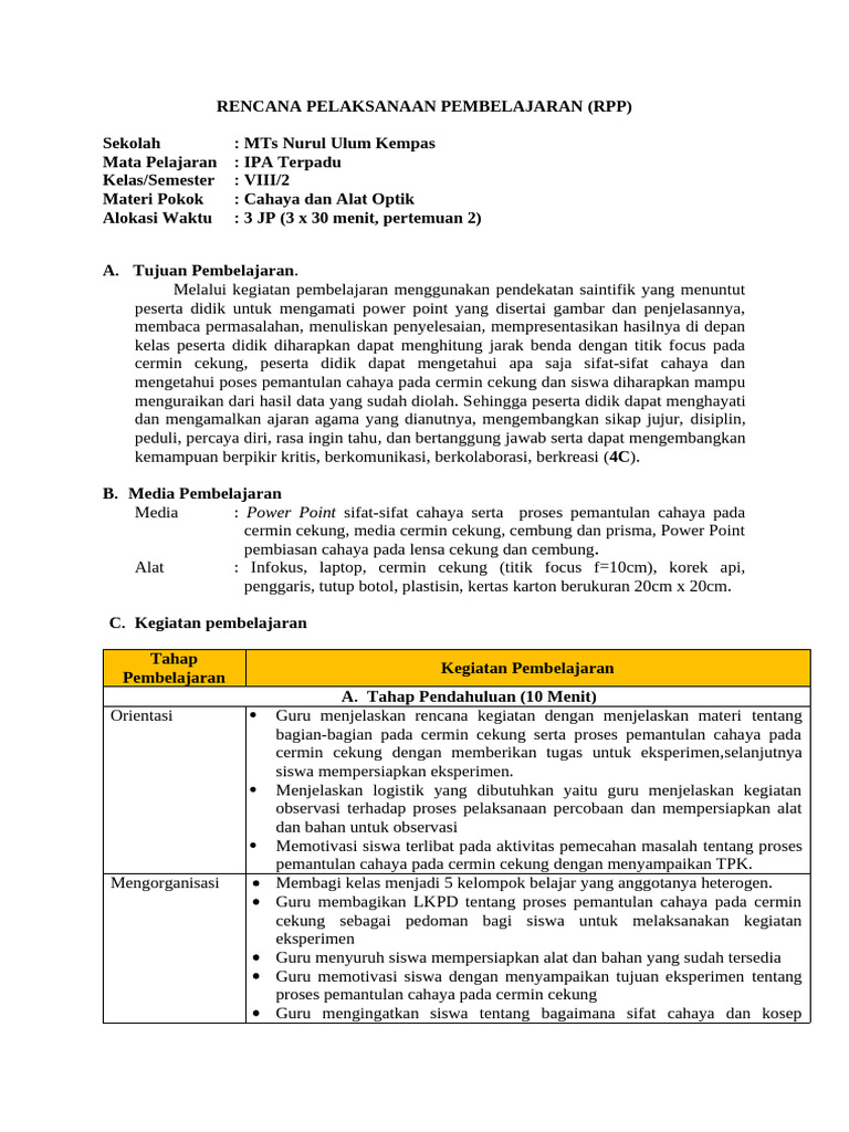 RPP Pertemuan 2 | PDF