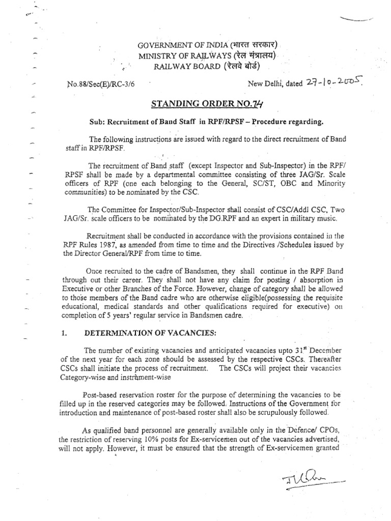 Standing Order 74 | PDF
