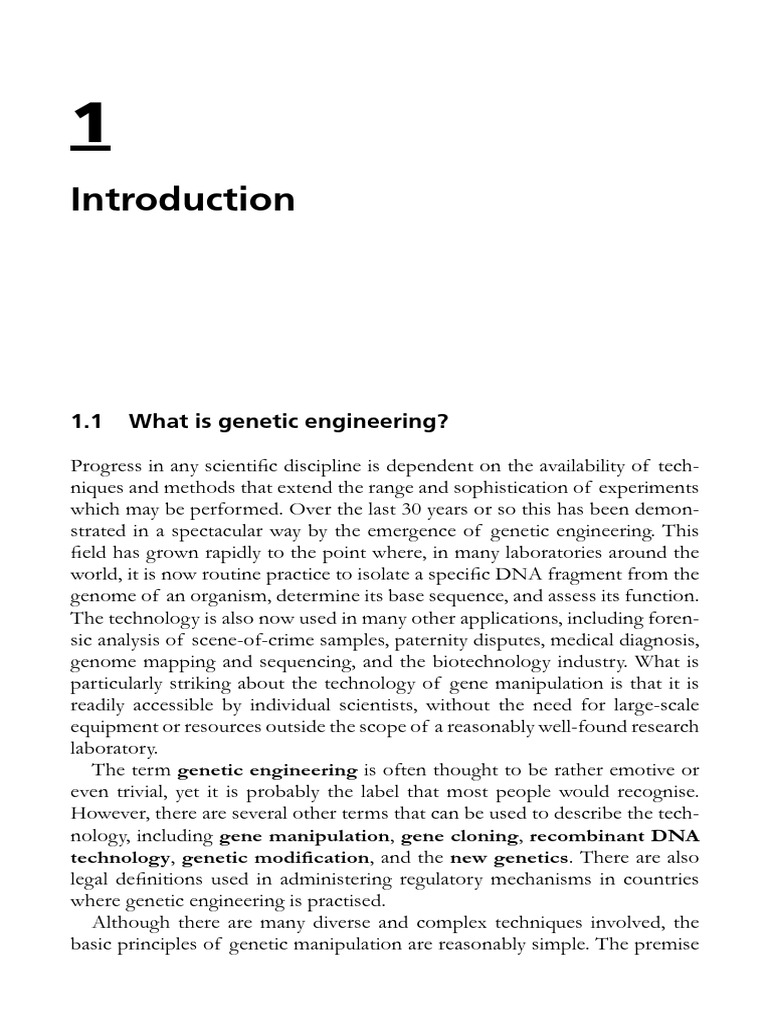 Introduction of Genetic Engineering | PDF