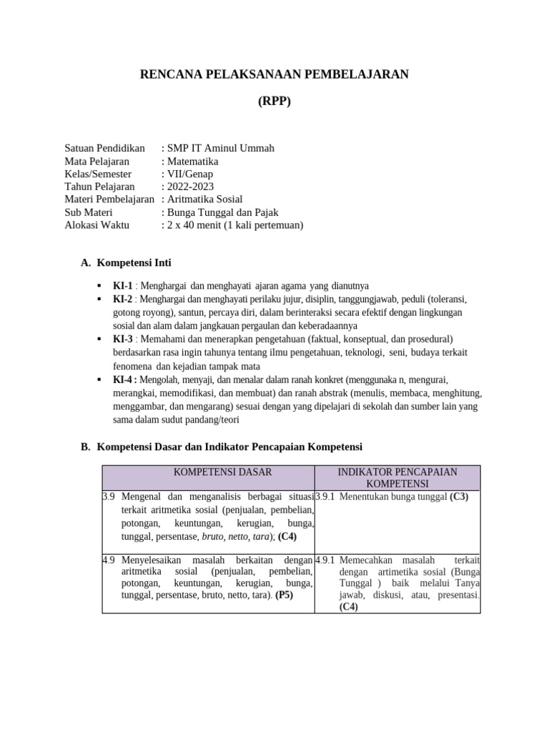 RPP Ukin PBL 2023 | PDF | Career & Growth