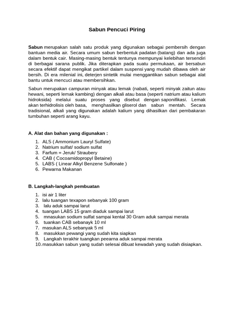 VF Pembuatan Sabun | PDF