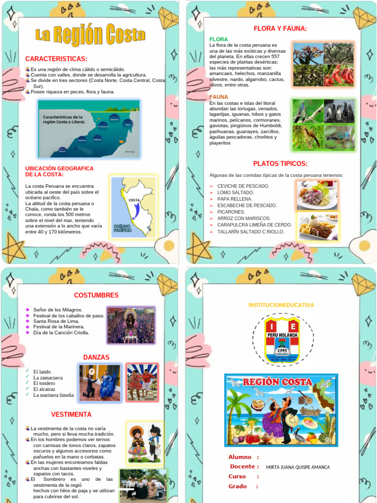 Diptico de La Region Costa | PDF | Perú