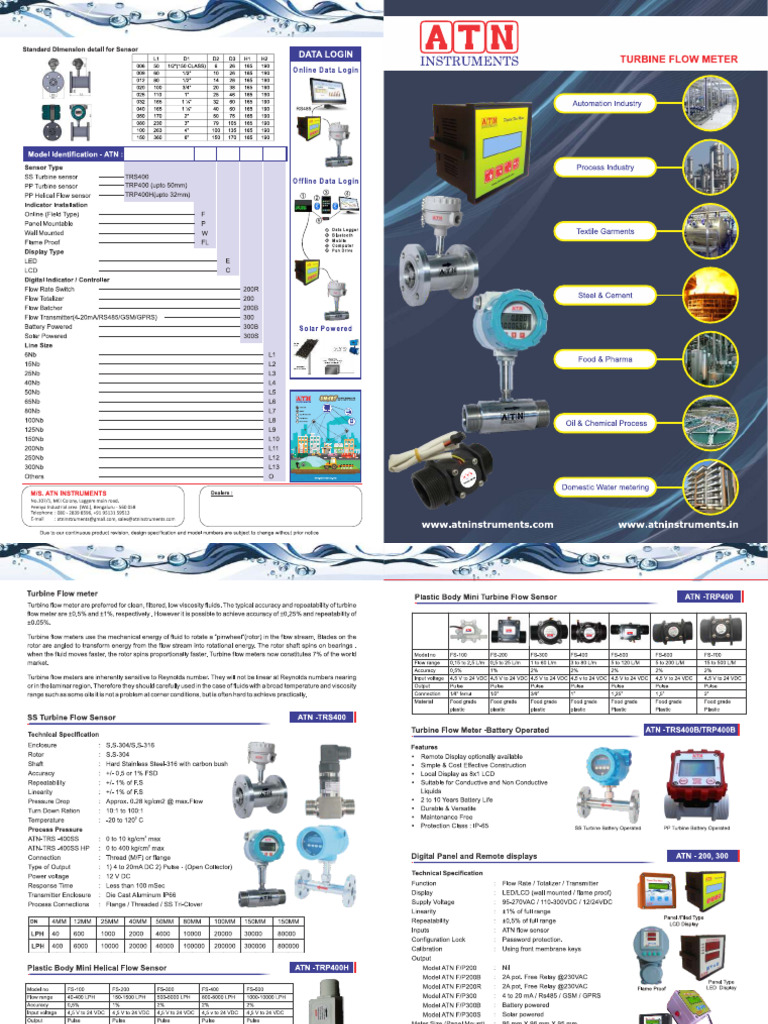 Atn Turbine Flow Meter | PDF