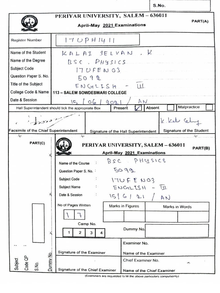 17uph1411 Kalaiselvan.k 15.06.2021 | PDF