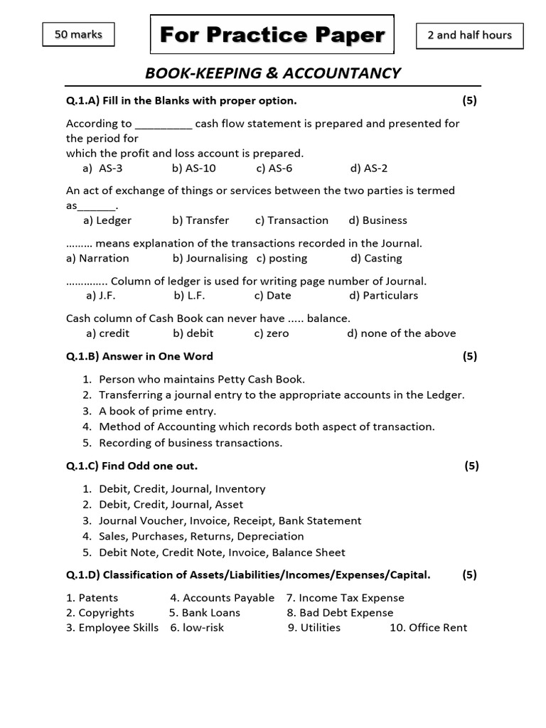 B.K and Account Paper | PDF