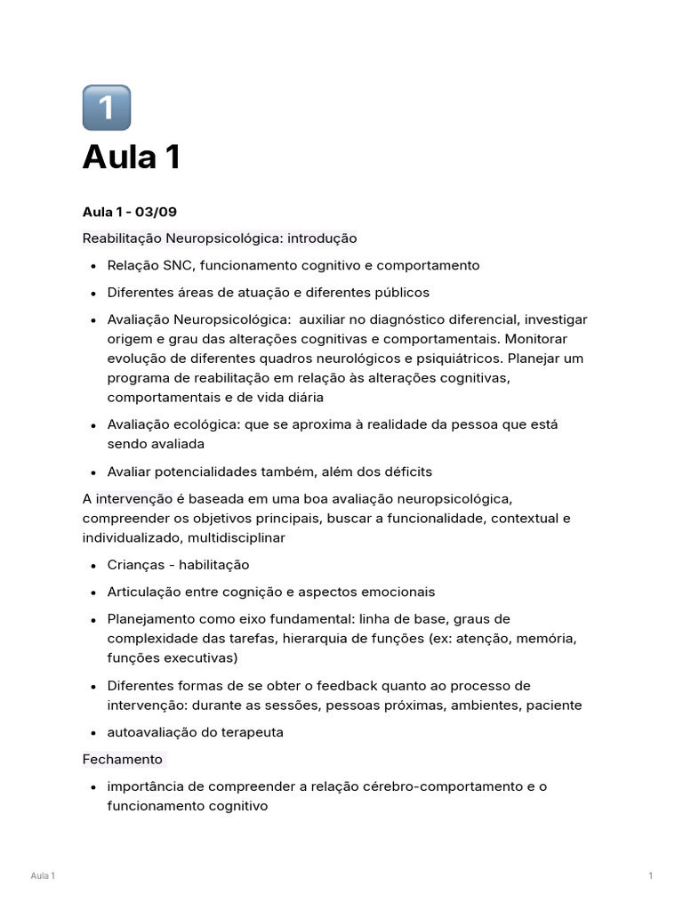 aula 1 neuro | PDF