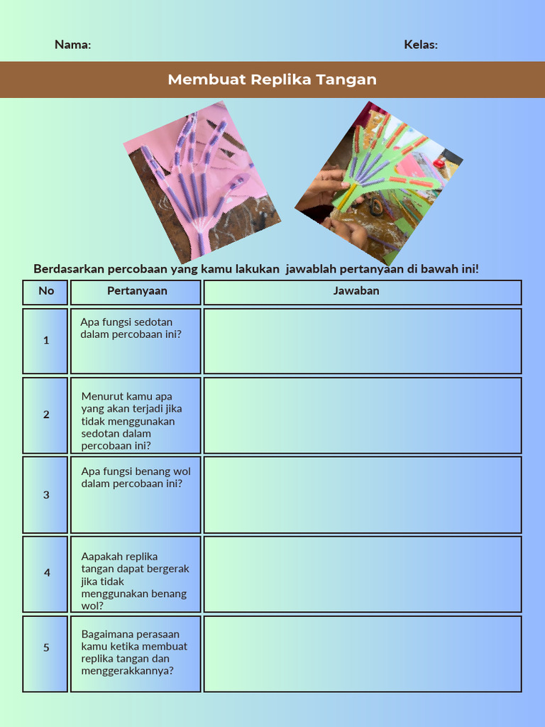 Membuat Replika Tangan Kelas 6 | PDF