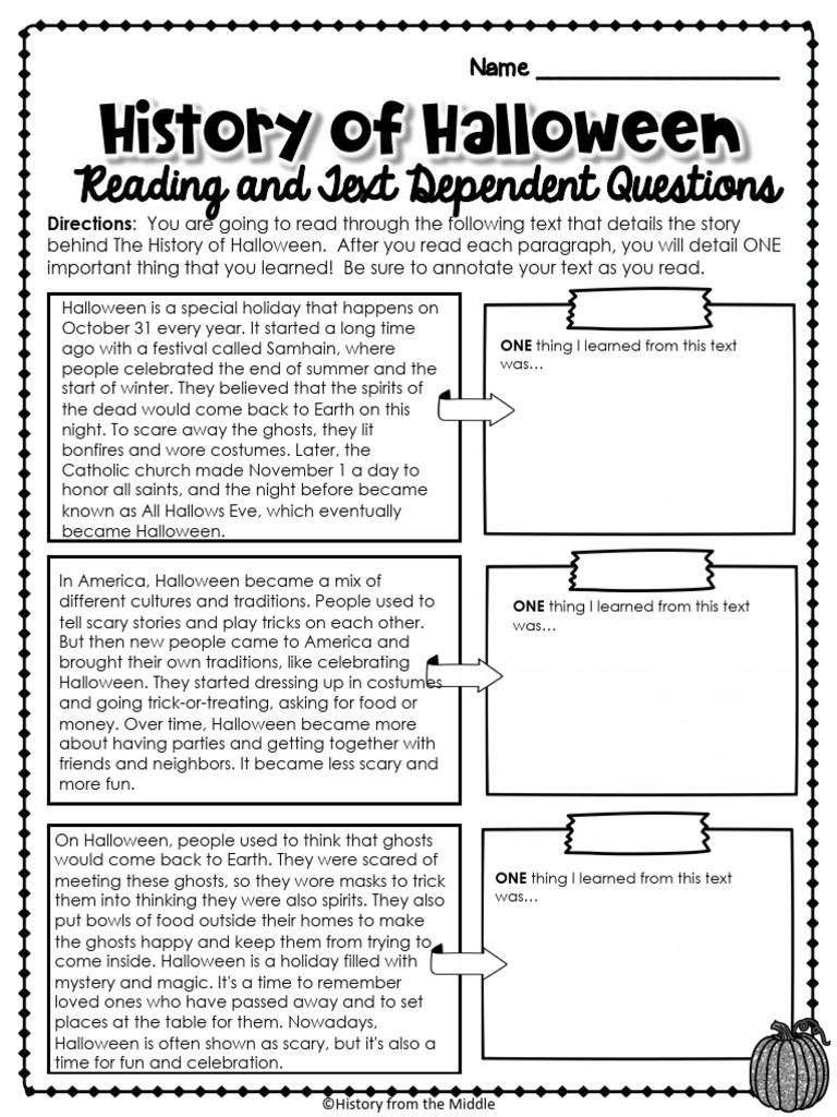 02history of Halloween-Reading and Interactive Game | PDF