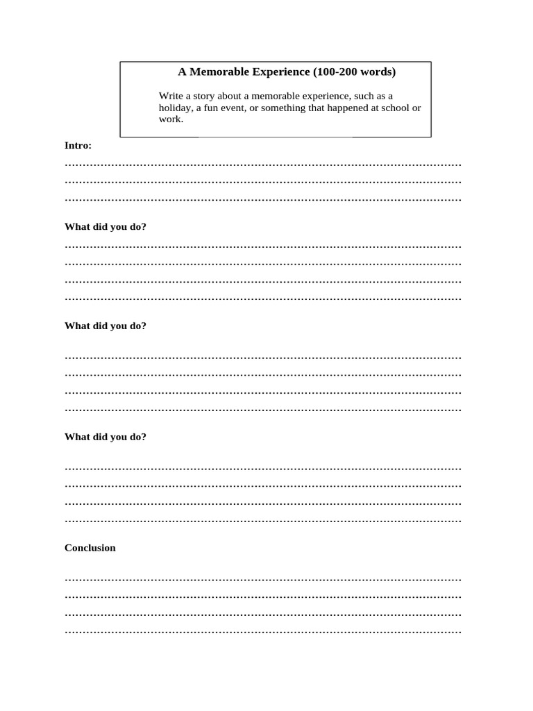 memorable experience | PDF memorable experience | PDF