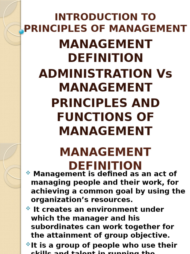 Introduction To Principles of Management | PDF