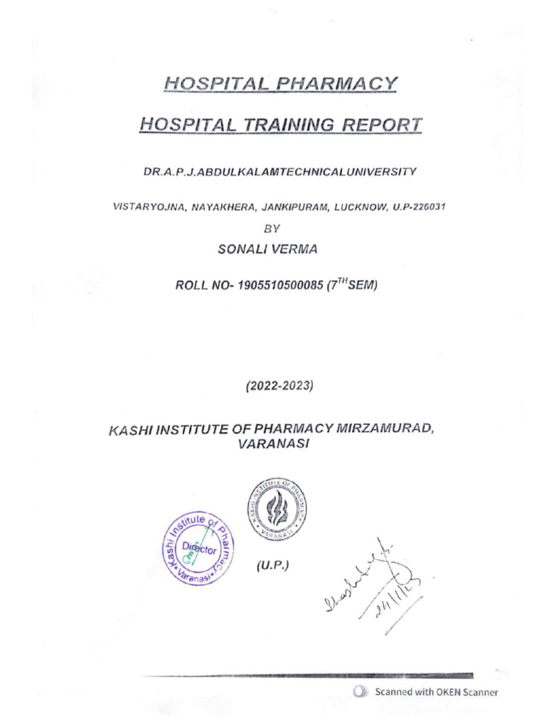 2.3 Hospital Training Report Certificate | PDF