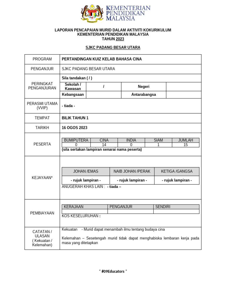 Keputusan Kuiz BC 2023 | PDF