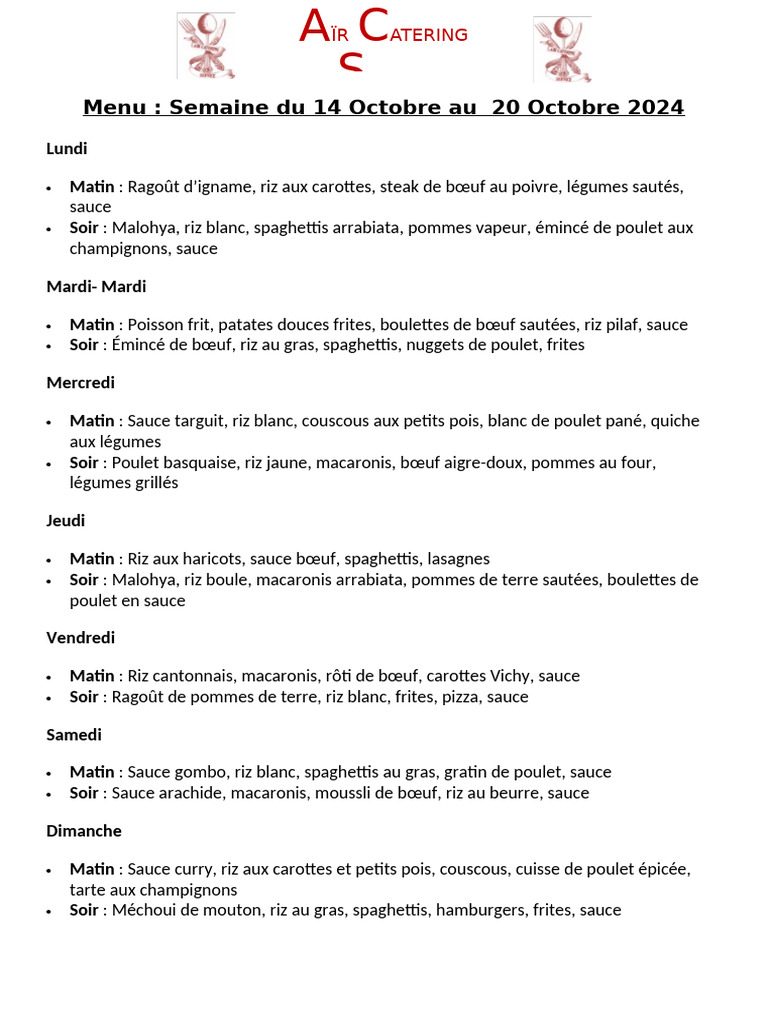 MENU A3 | PDF