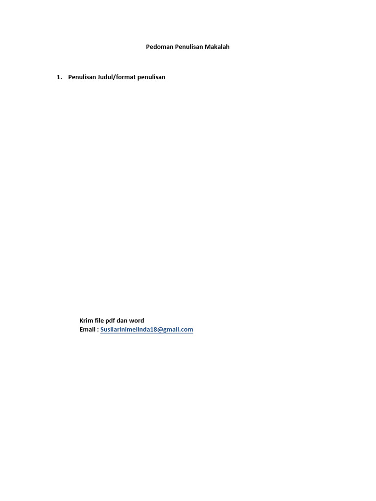 Pedoman Penulisan Makalah | PDF