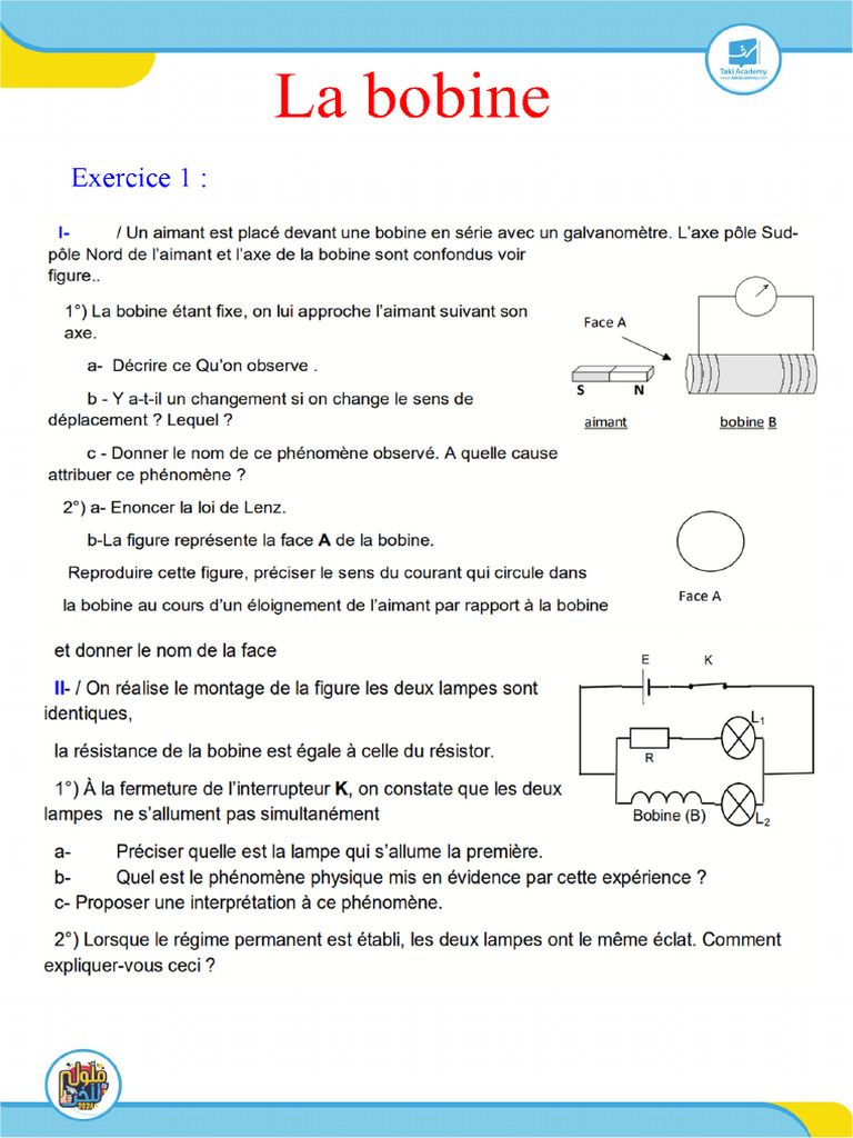 Enoncé-La Bobine Serie | PDF